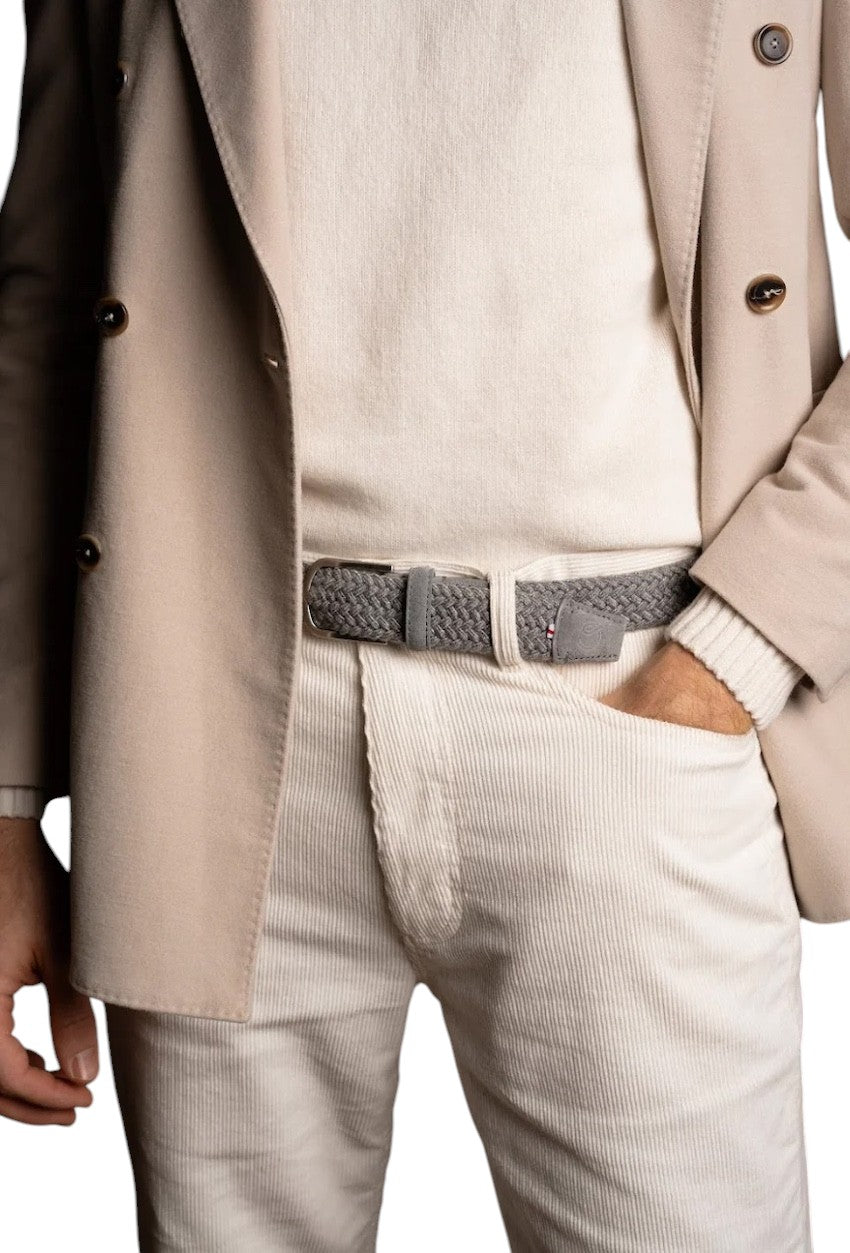 La Boucle riem heren grijs DUNDEE SUEDE WOOL EFFECT. – Artson Fashion